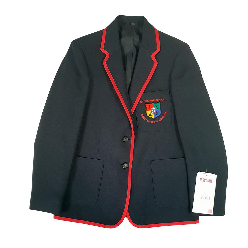 Gryffe High Girls Braided Blazer Navy – Schoolwear Made Easy