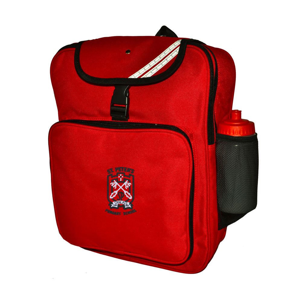 St Peters Primary Paisley Junior Backpack Red – Schoolwear Made Easy