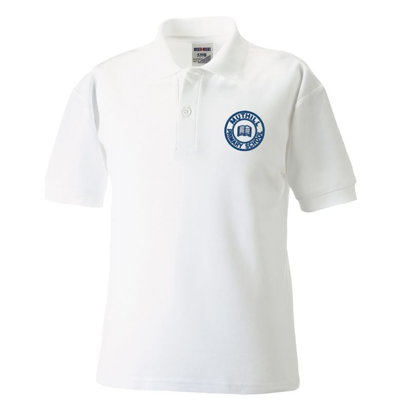 Muthill Primary Poloshirt White – Schoolwear Made Easy