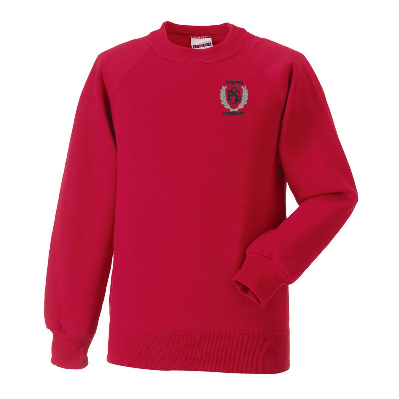 Stepps Primary Crew Neck Sweatshirt Red – Schoolwear Made Easy