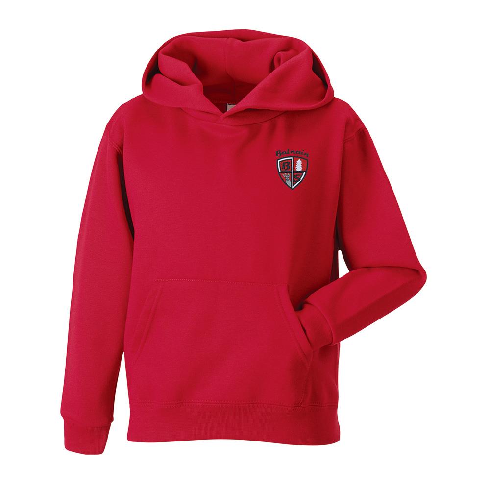 Balnain Primary Hooded Sweatshirt Red – Schoolwear Made Easy