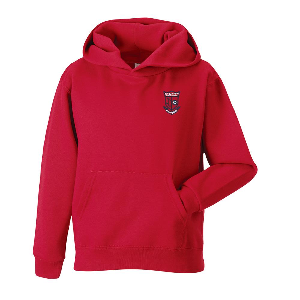 Dingwall Primary Hooded Sweatshirt Red – Schoolwear Made Easy